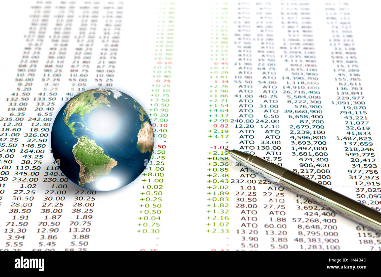 Pen and business graph with earth (Elements of this image furnished by ...