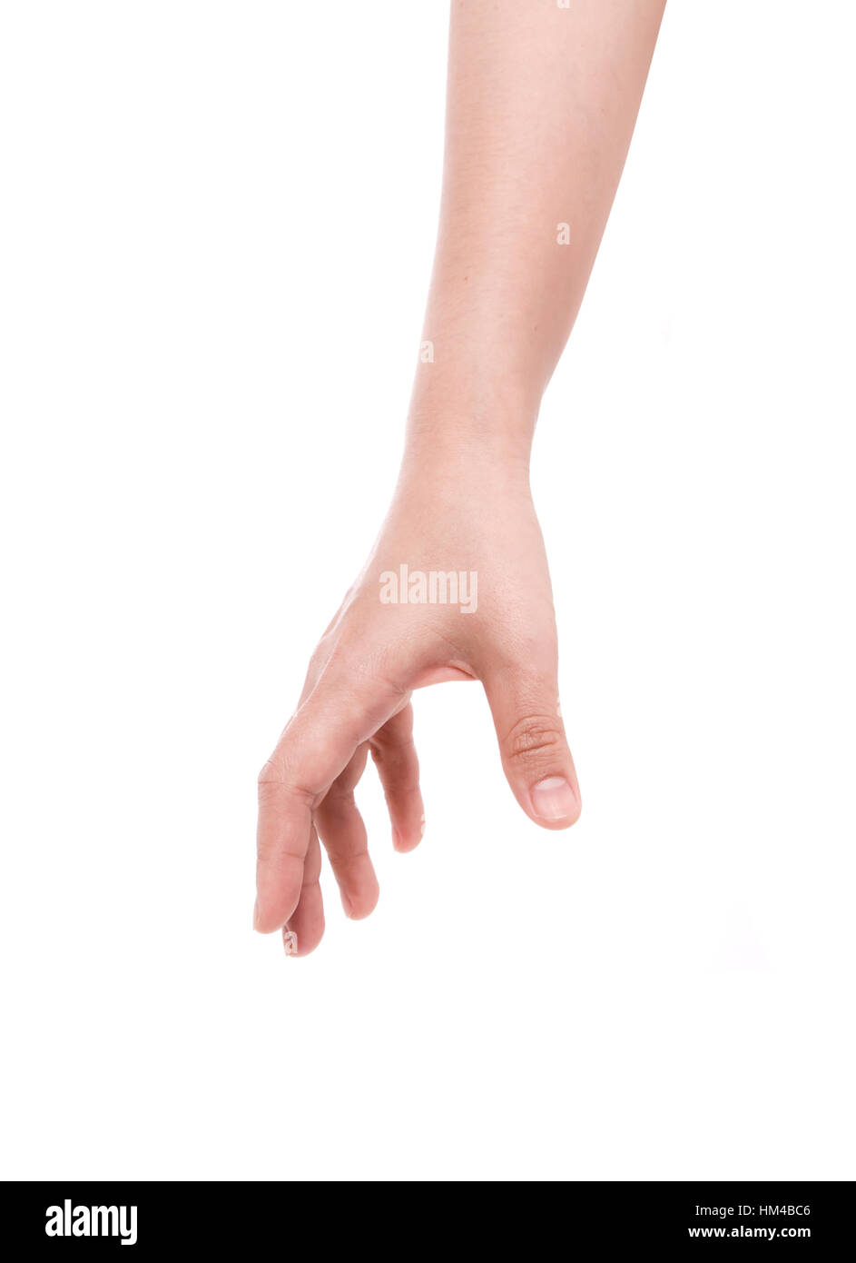 Woman hand on white background Stock Photo - Alamy
