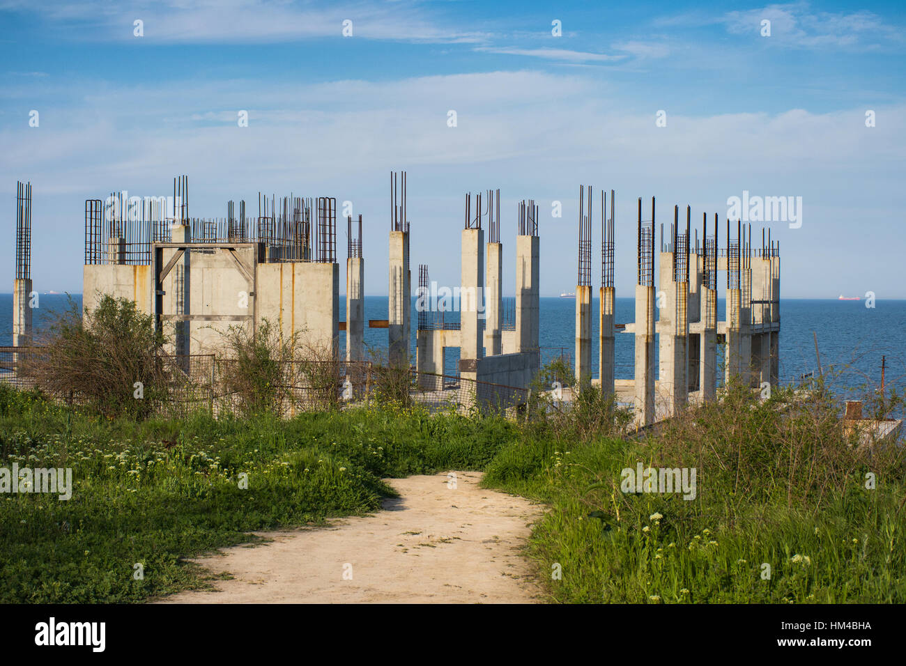 Produced construction of the building on the seashore. Already it built ...