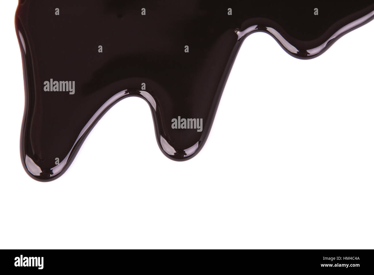 Chocolate syrup drip pattern isolated on a white background Stock Photo ...