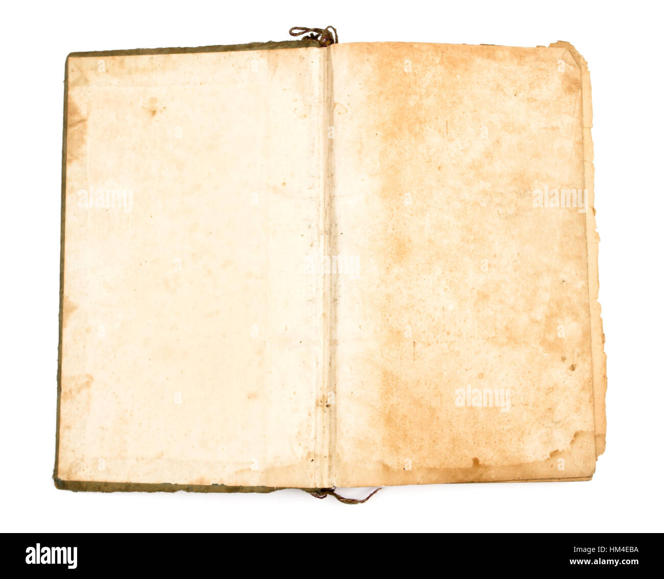 Old book with blank yellow stained pages Stock Photo - Alamy