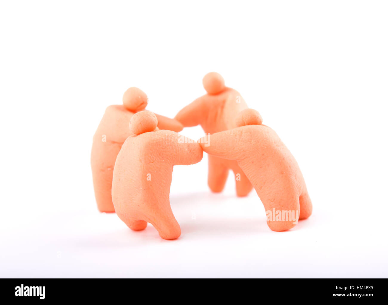 Plasticine of round people as a friendship symbo Stock Photo - Alamy