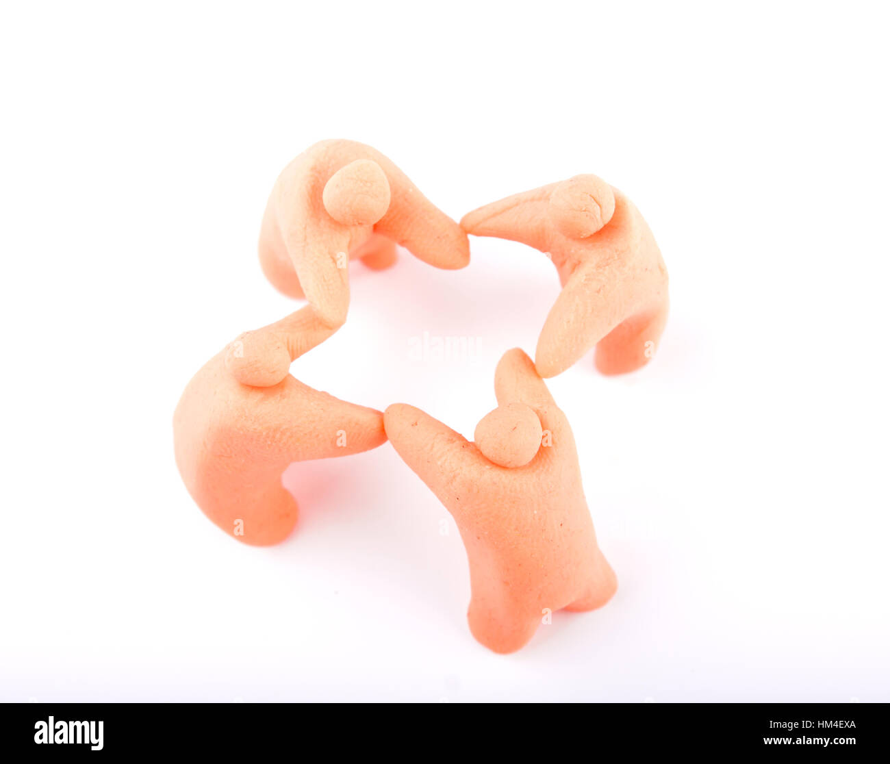 Plasticine of round people as a friendship symbo Stock Photo - Alamy