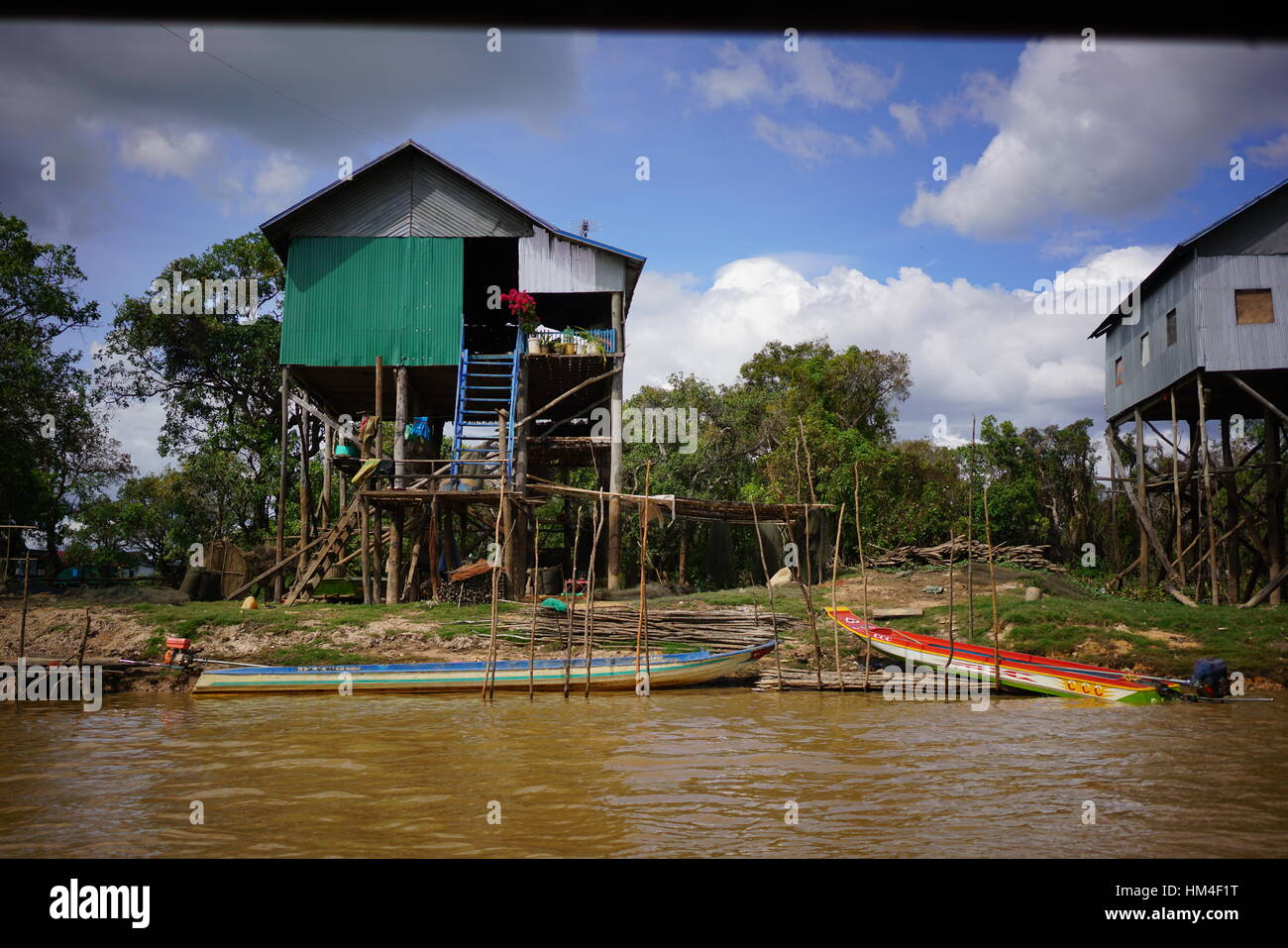 House in a floating village on Tonle Sap lake , Siem Riep Province ...