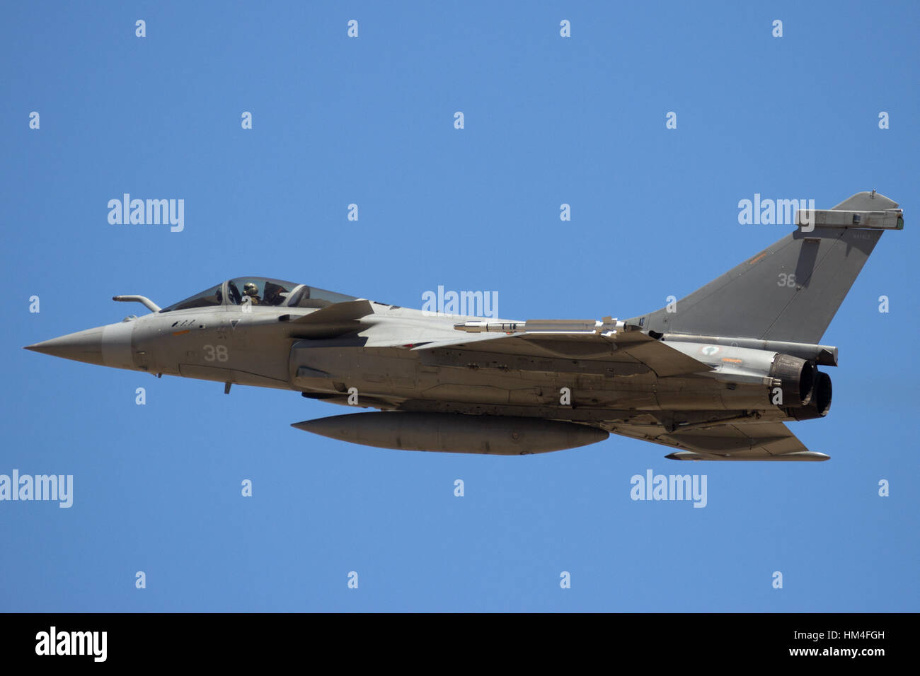 ZARAGOZA, SPAIN - MAY 20,2016: Dassault Rafale fighter jet from ...