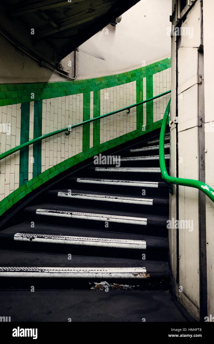 The 136-step emergency spiral staircase at Goodge Street underground ...