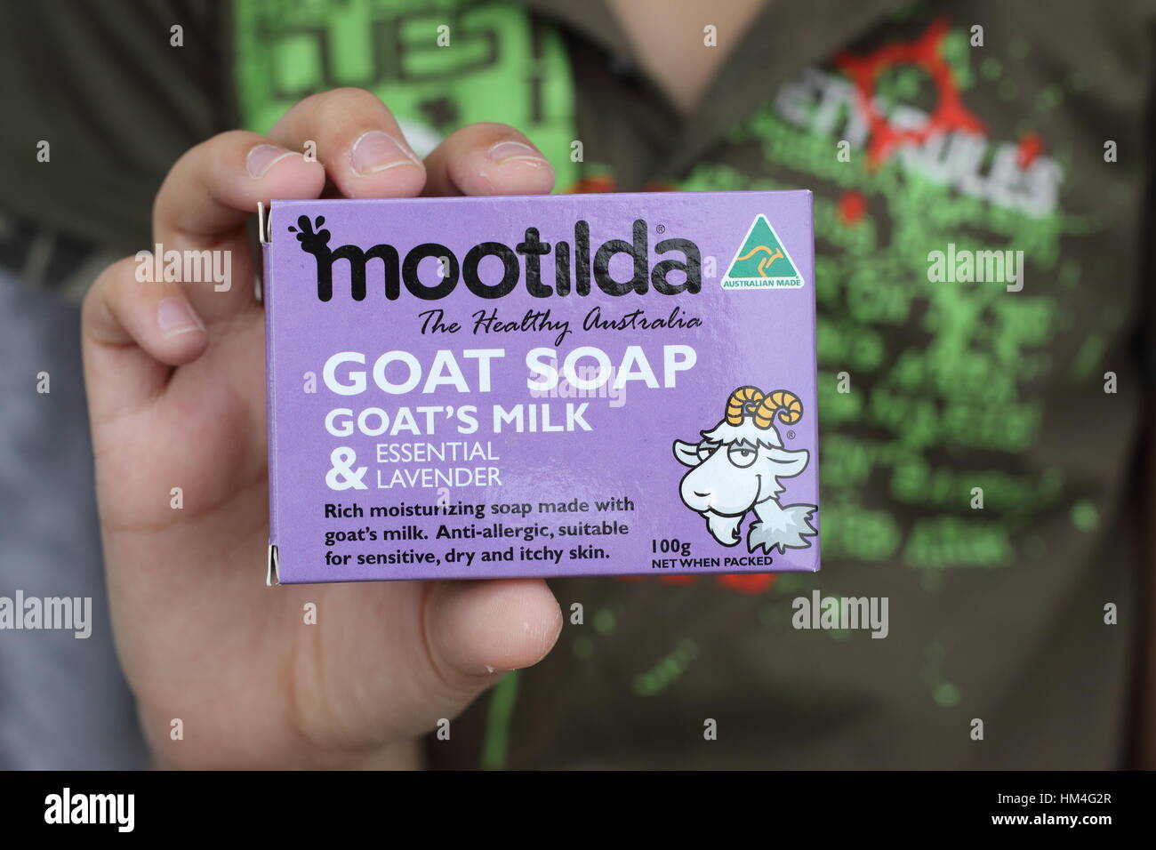 Close up of hand holding Australian Mootilda Goat Soap Essential ...