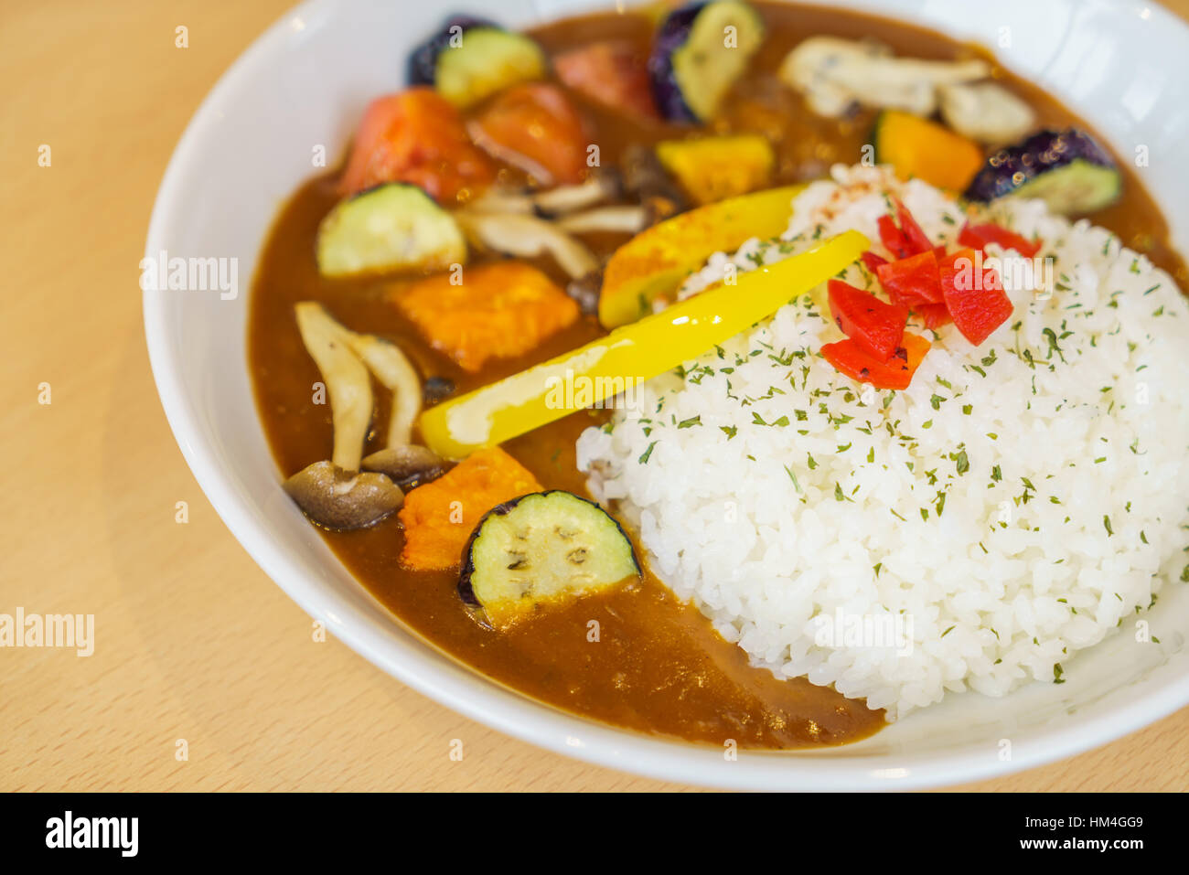 Japanese food style curry with rice Stock Photo - Alamy