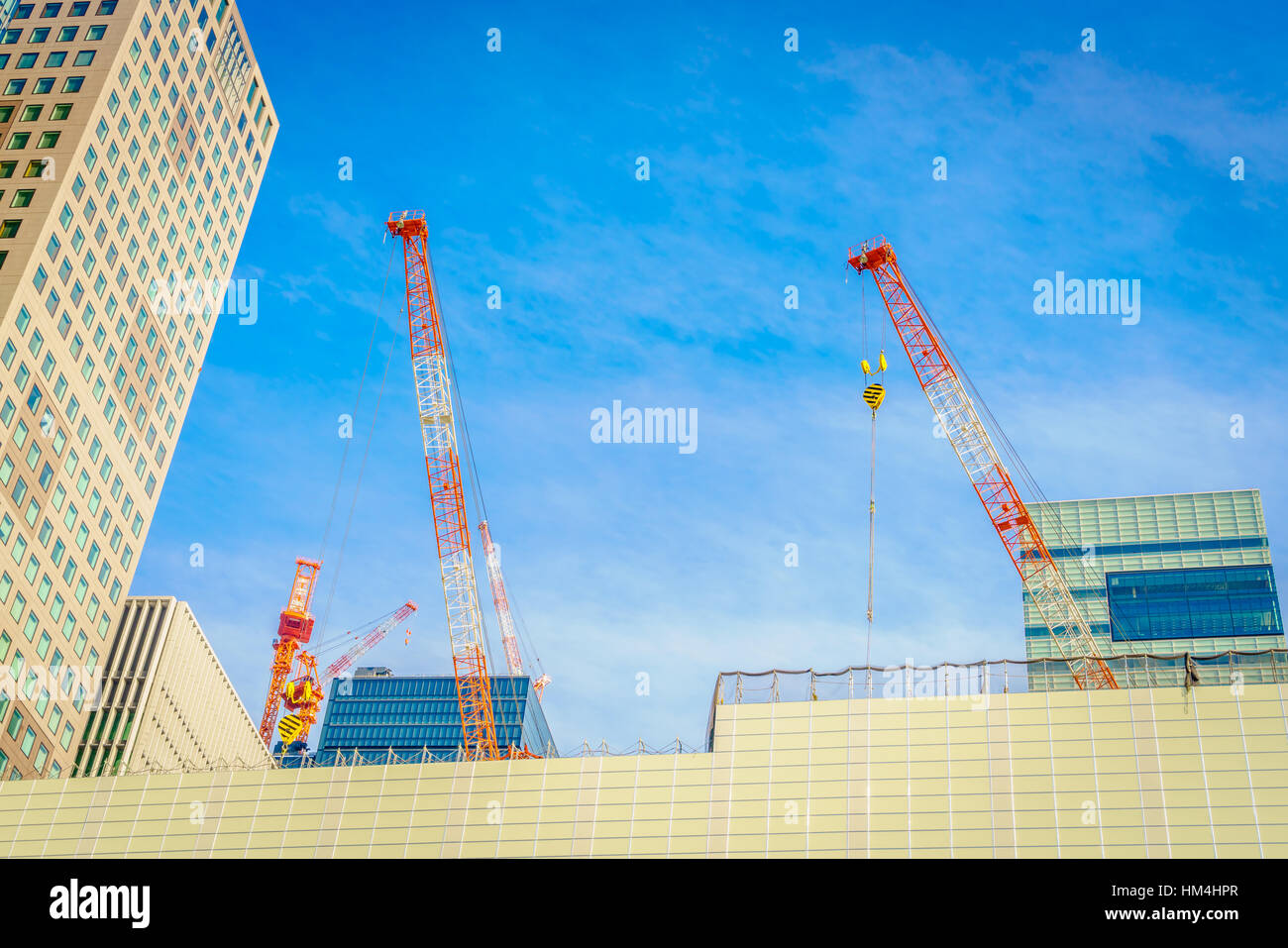 Crane and building construction site Stock Photo - Alamy