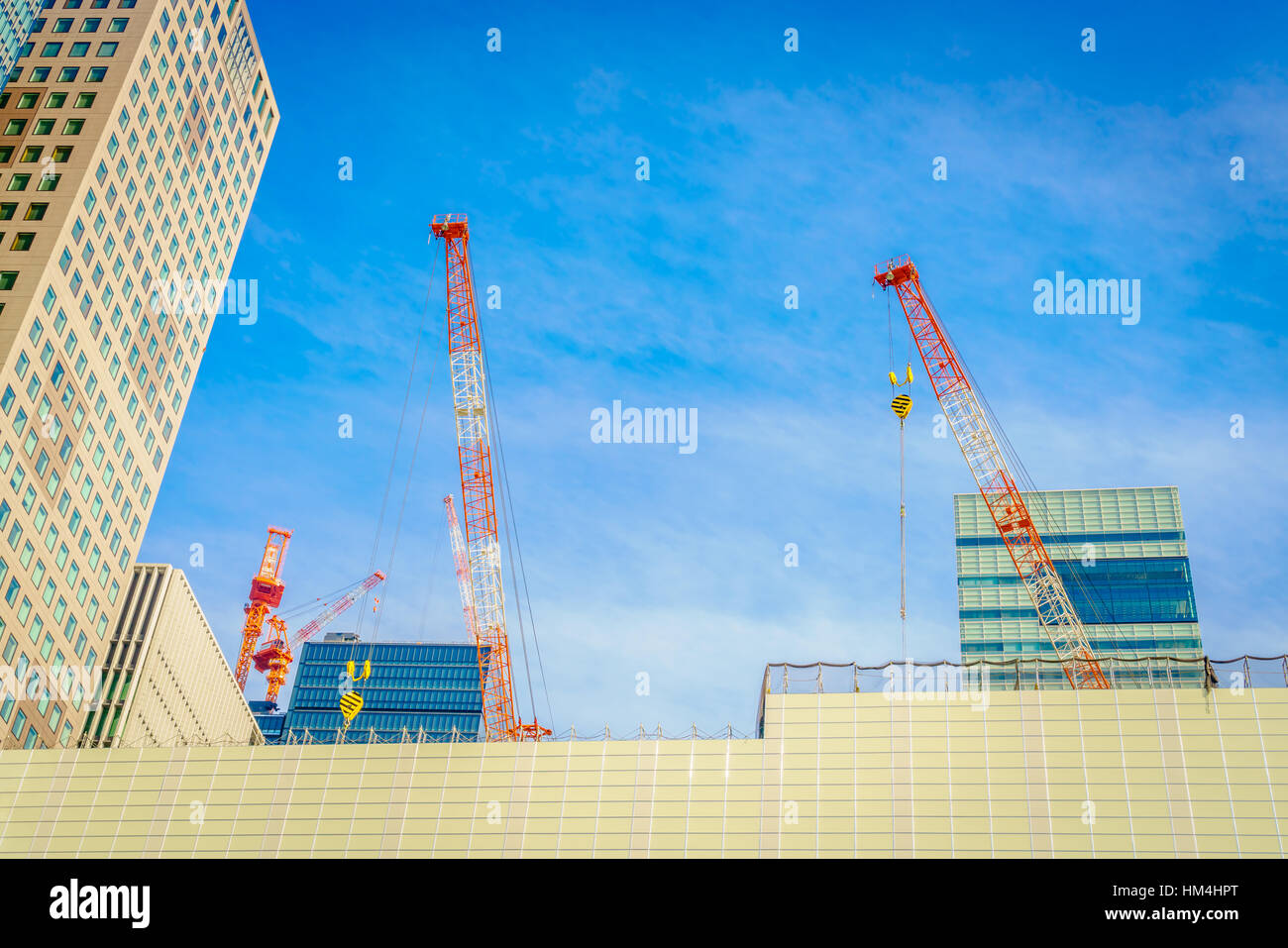 Crane and building construction site Stock Photo - Alamy