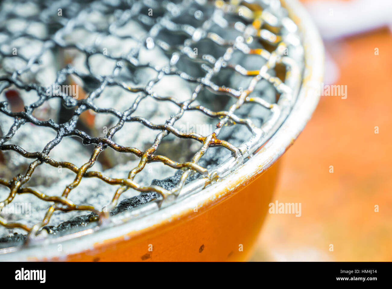 Used dirty hot barbecue grill Stock Photo - Alamy