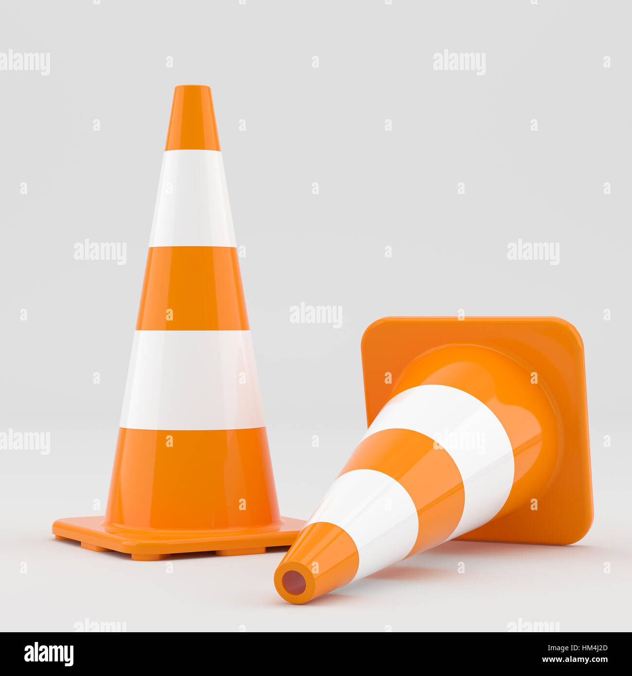 Two traffic cones Stock Photo - Alamy