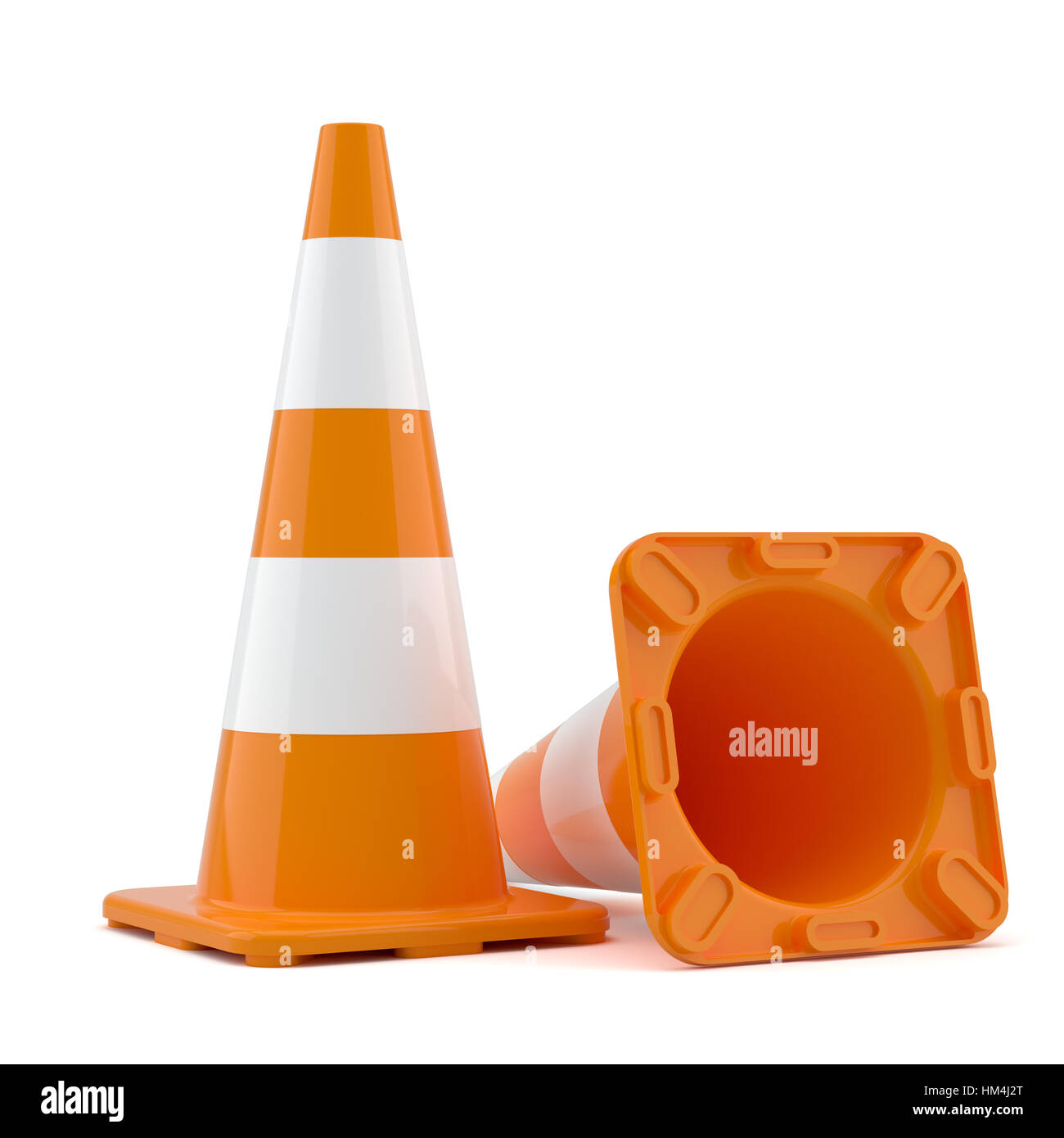 Two traffic cones Stock Photo - Alamy