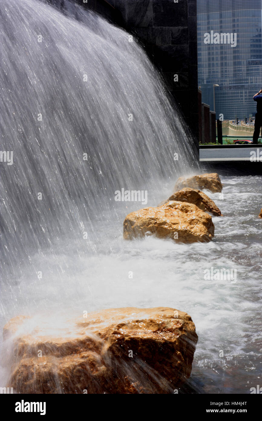 Symmetry water cascade in park Stock Photo - Alamy