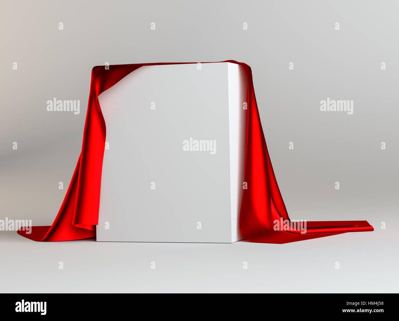 Red Cloth Covered White Cube Stock Photo - Alamy