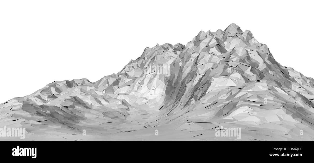 White abstract polygonal mountain Stock Photo - Alamy