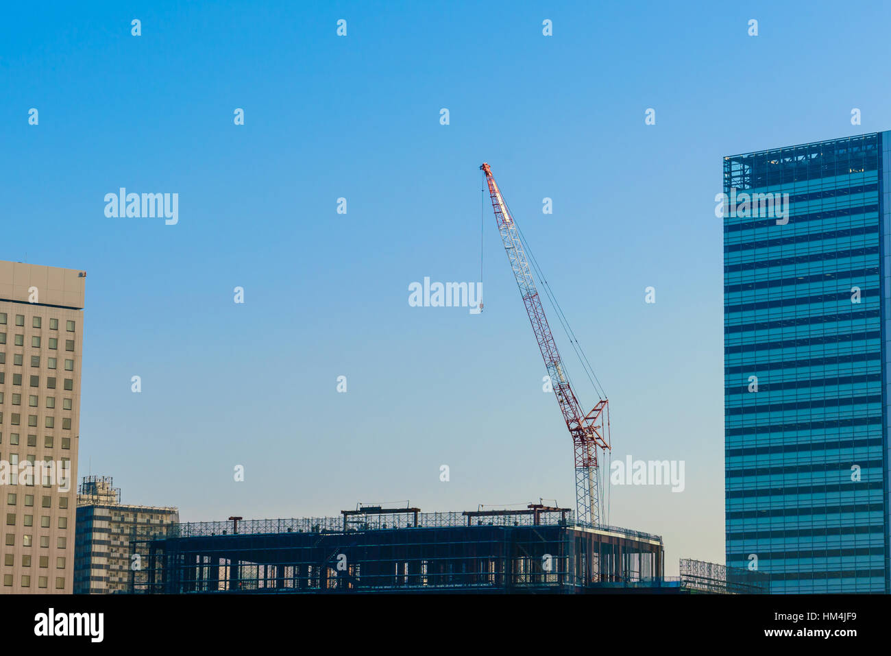 Crane and building construction site Stock Photo - Alamy