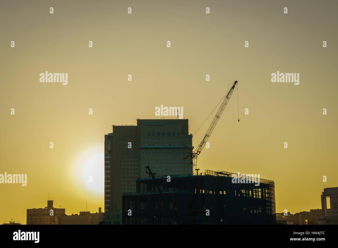 Crane and building construction site Stock Photo - Alamy