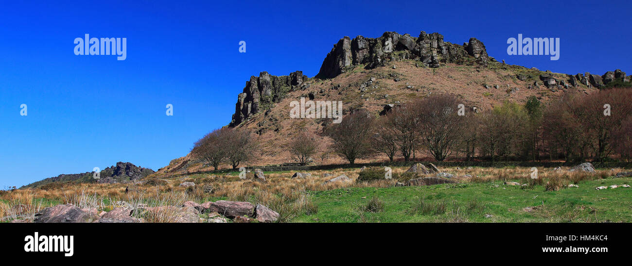 The Roaches Sandstone rock formations, near Upper Hulme village ...