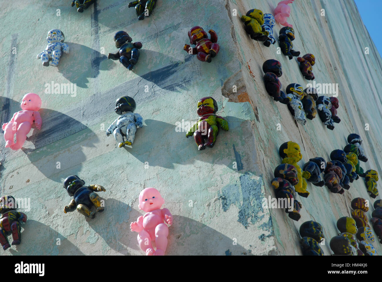Colourful plastic babies on a wall, Havana, Cuba Stock Photo - Alamy