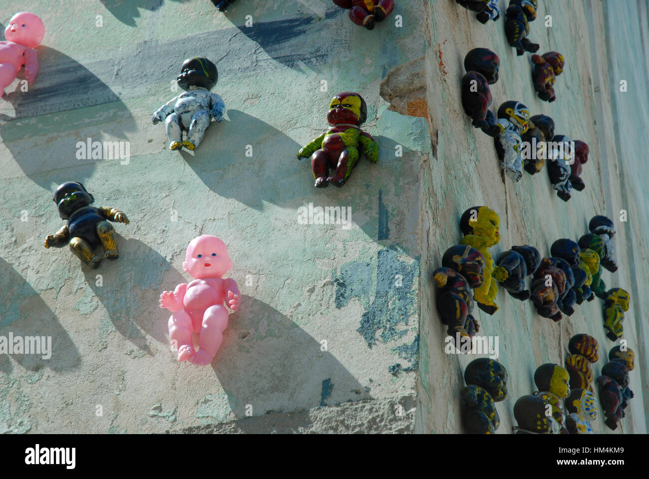 Colourful plastic babies on a wall, Havana, Cuba Stock Photo - Alamy