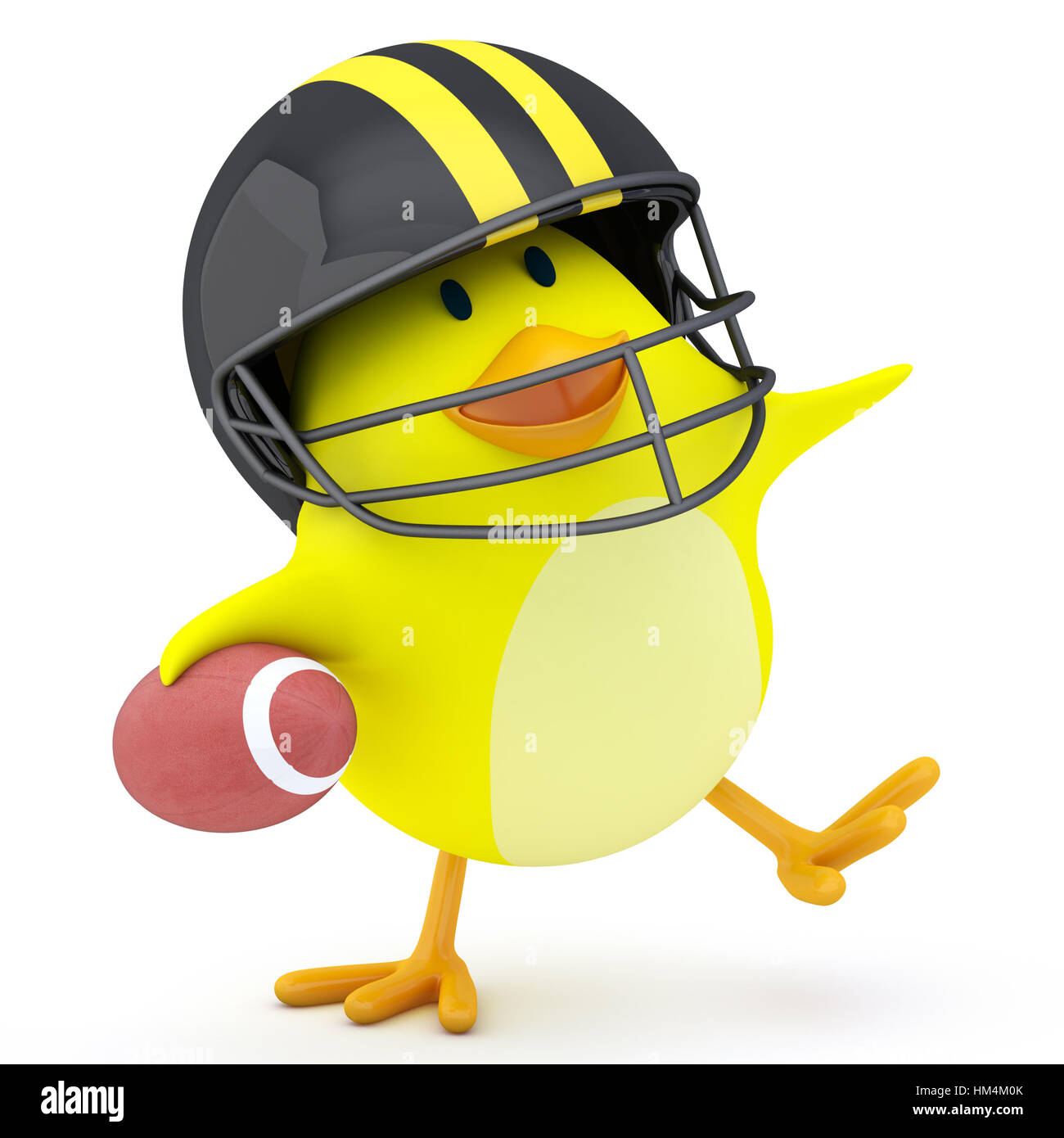 Little american football player chick on white - 3D render Stock Photo ...