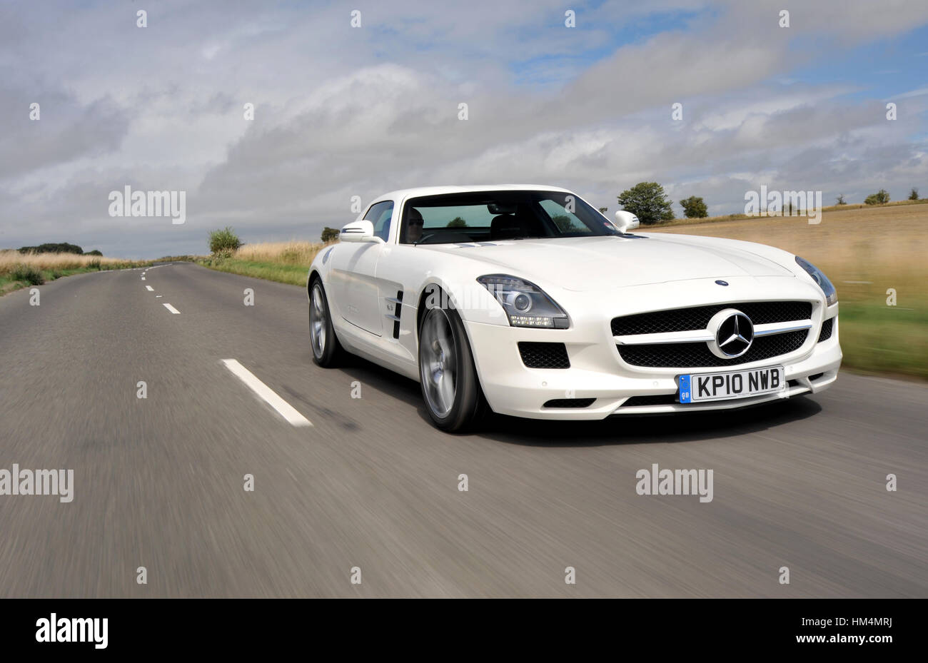2010 Mercedes AMG SLS German super car with gull wing doors Stock Photo ...