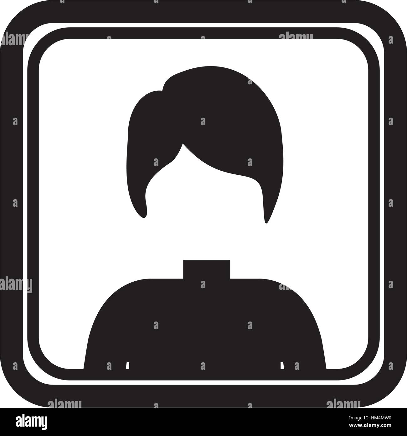 square border with silhouette half body man with suit vector ...