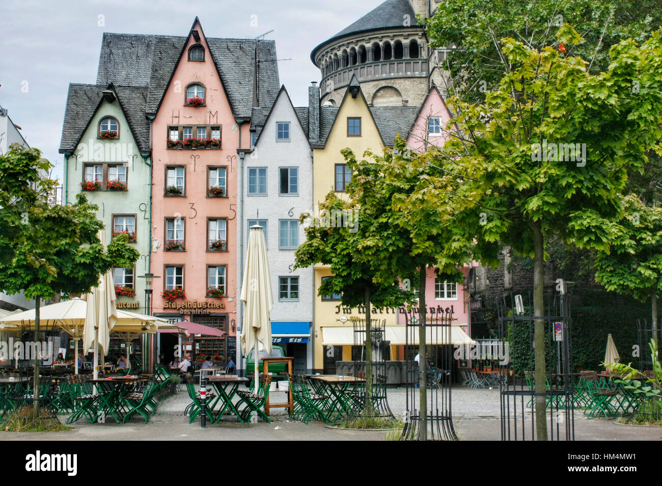 Typical square in Cologne Stock Photo - Alamy