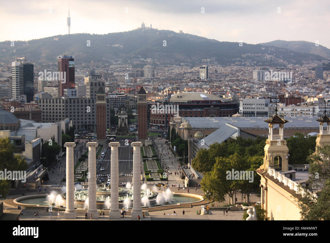 Barcelona skyline from montjuic hi-res stock photography and images - Alamy