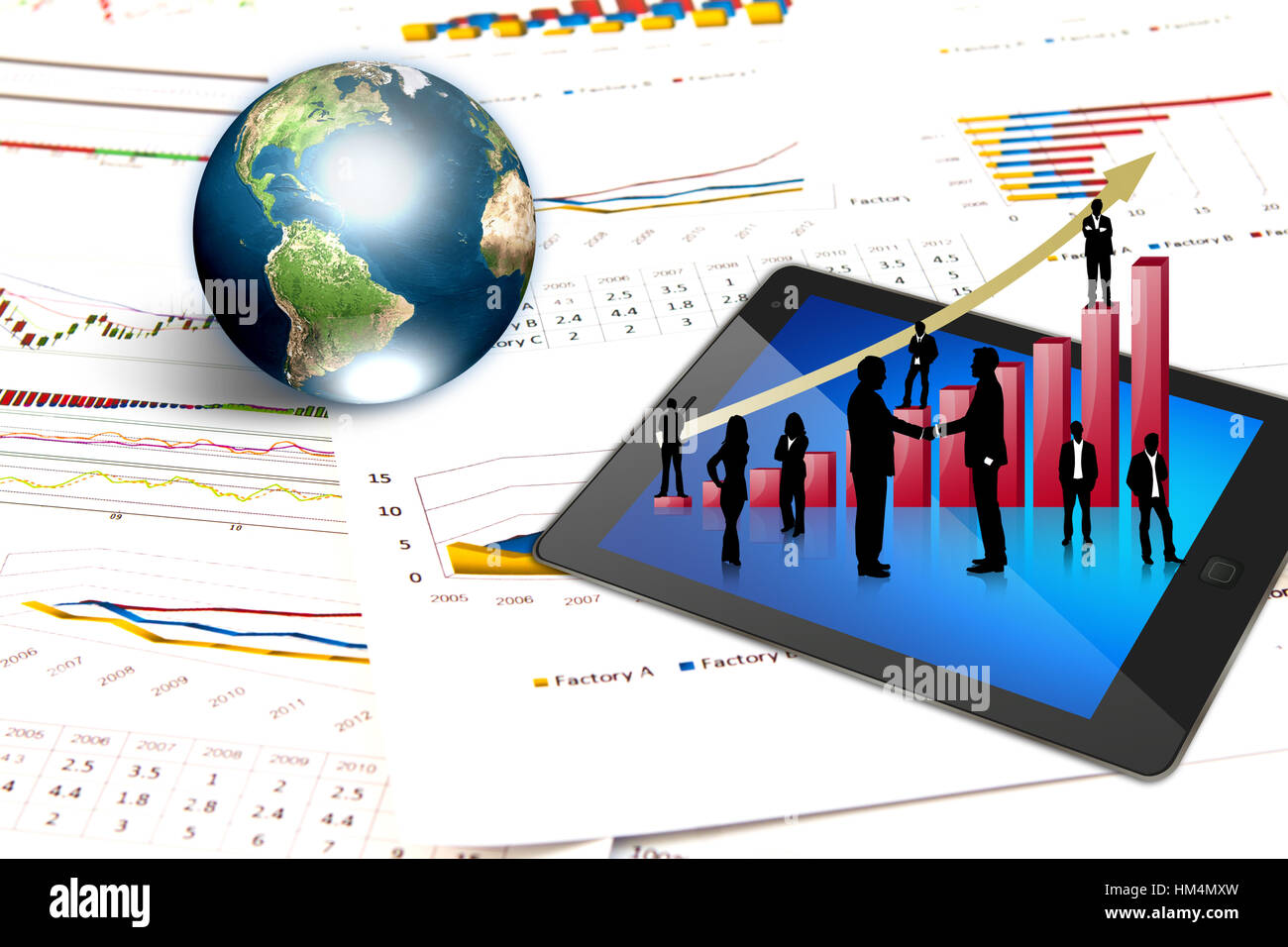 Touch pad and financial Graphs Stock Photo - Alamy