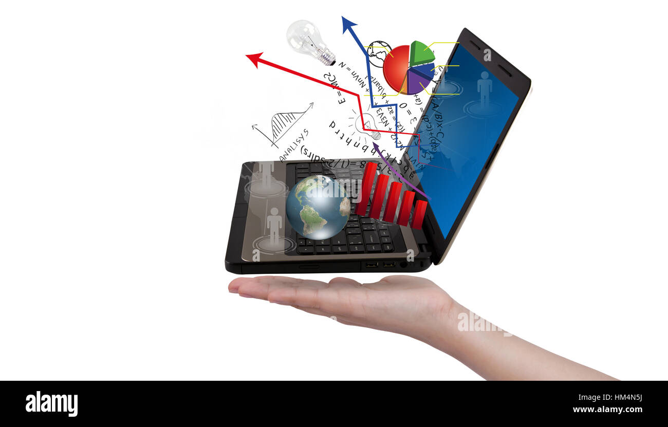 Financial graphs with calculator Cut Out Stock Images & Pictures - Alamy