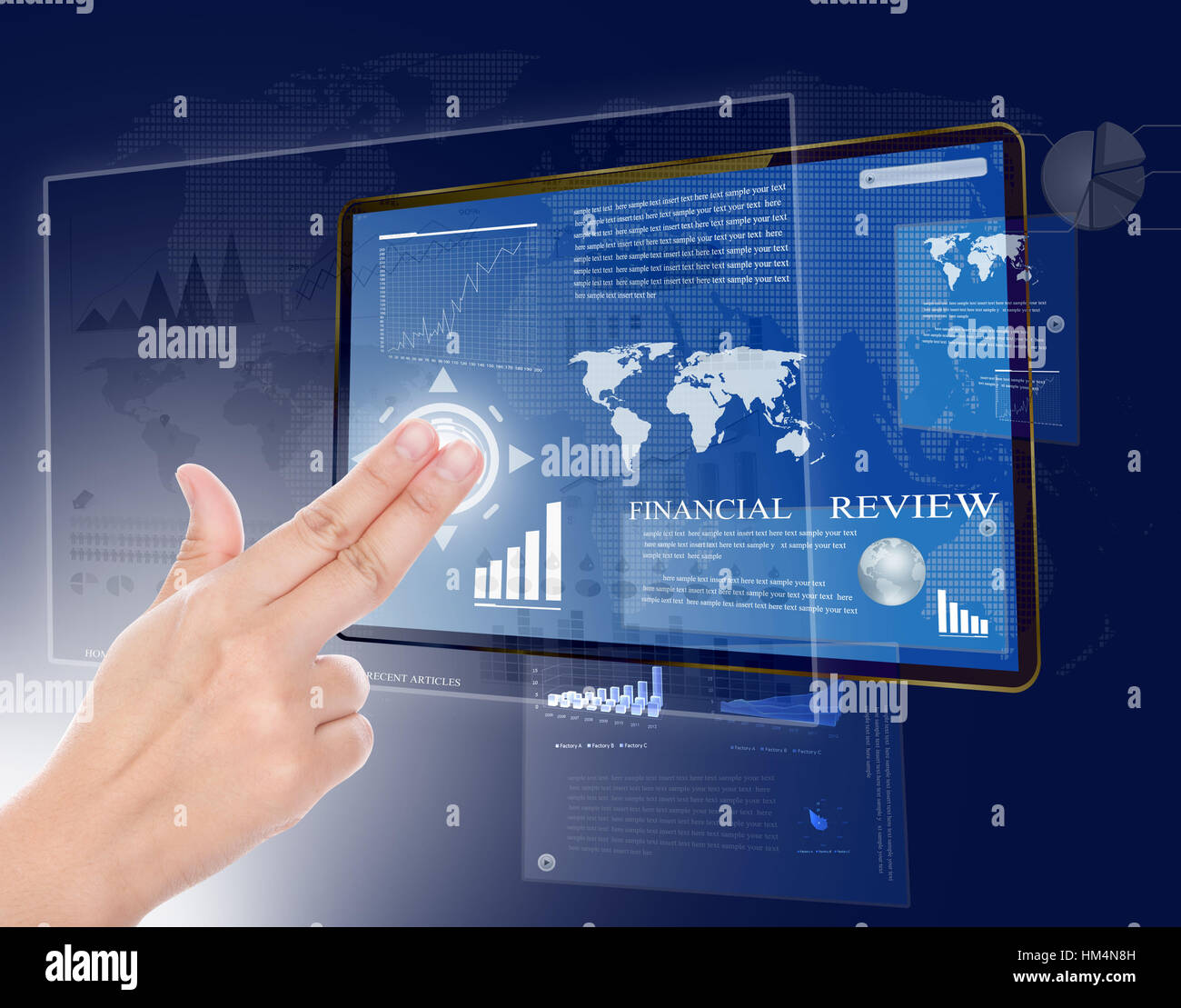 Hand with touch screen technology Stock Photo - Alamy