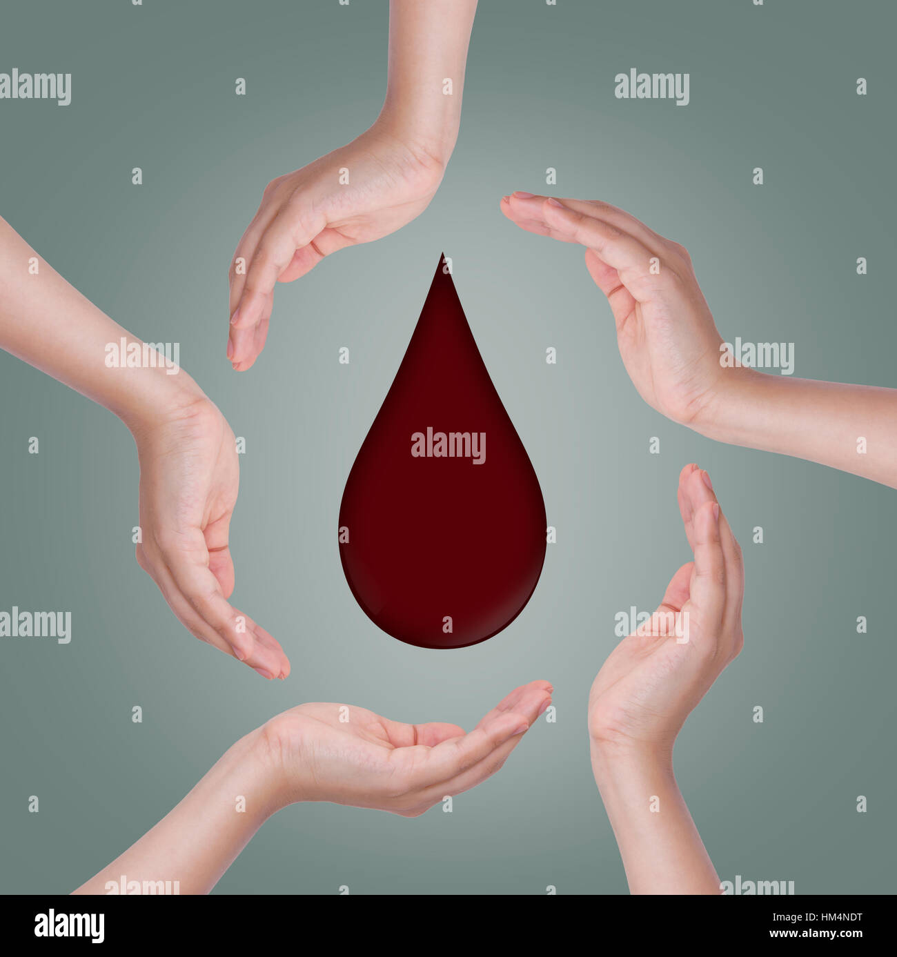 Hands with blood drop Stock Photo - Alamy