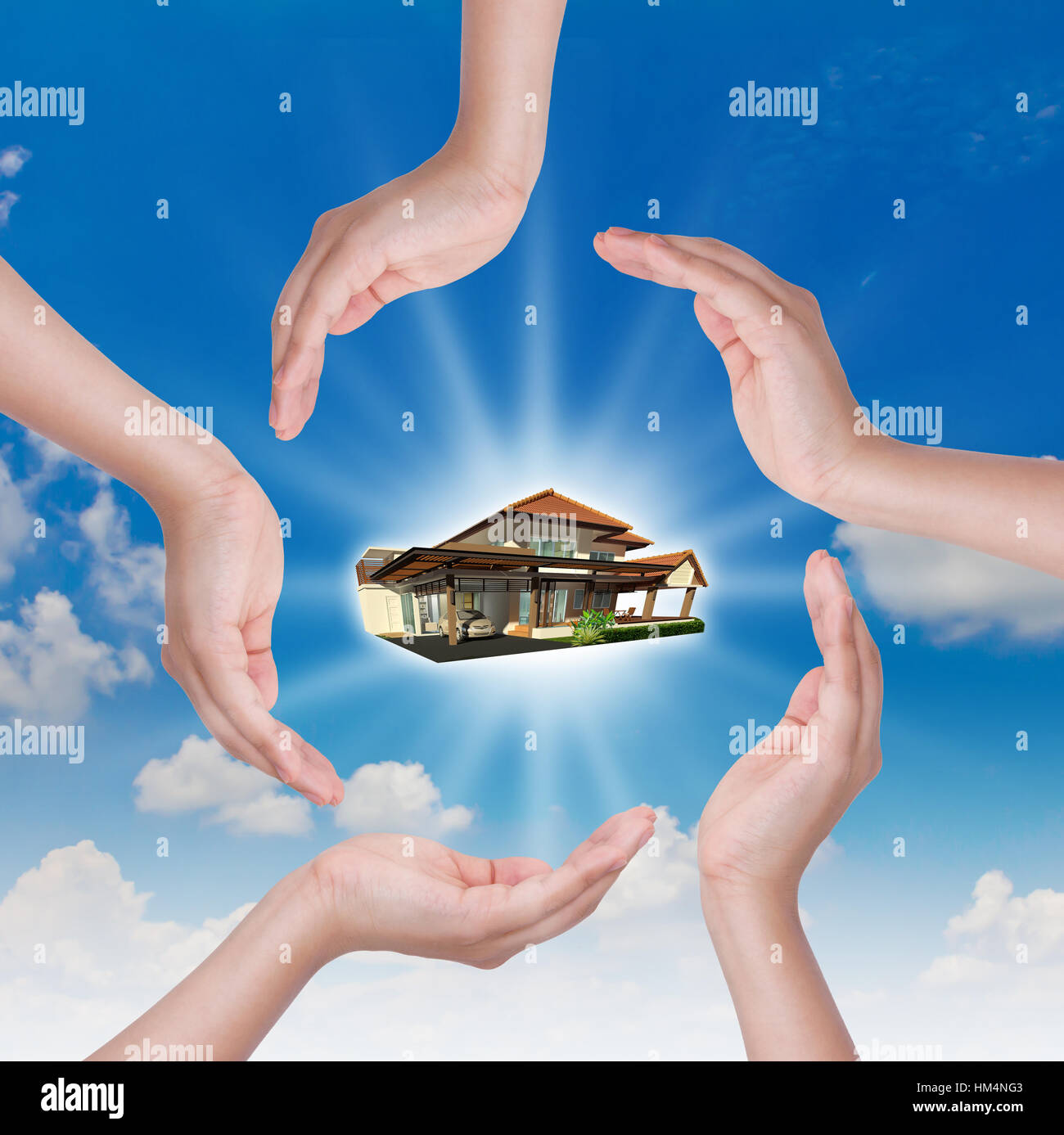 The house in hand Stock Photo - Alamy