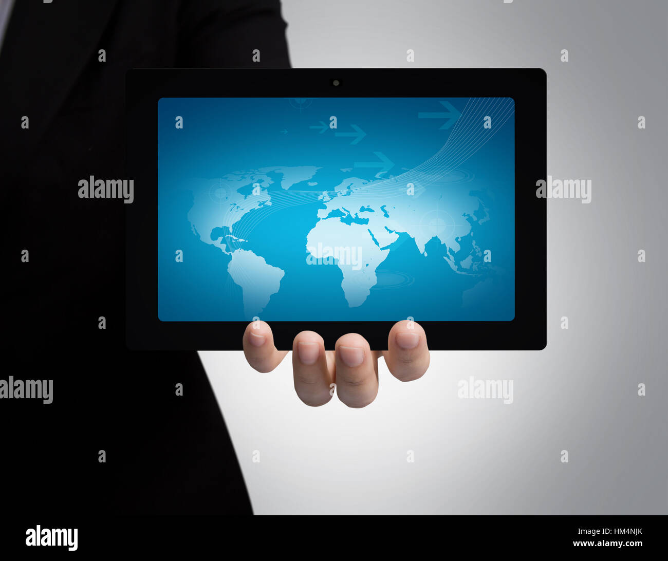 Hand hold touchpad Stock Photo - Alamy