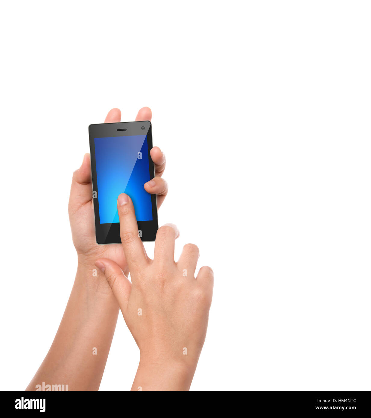 Mobile phone With hand Stock Photo - Alamy