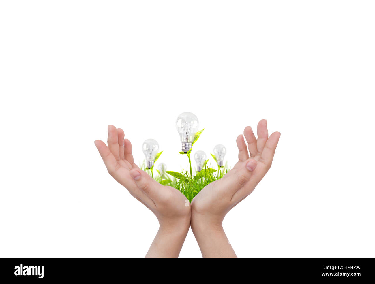 Hand with Light bulb Stock Photo - Alamy