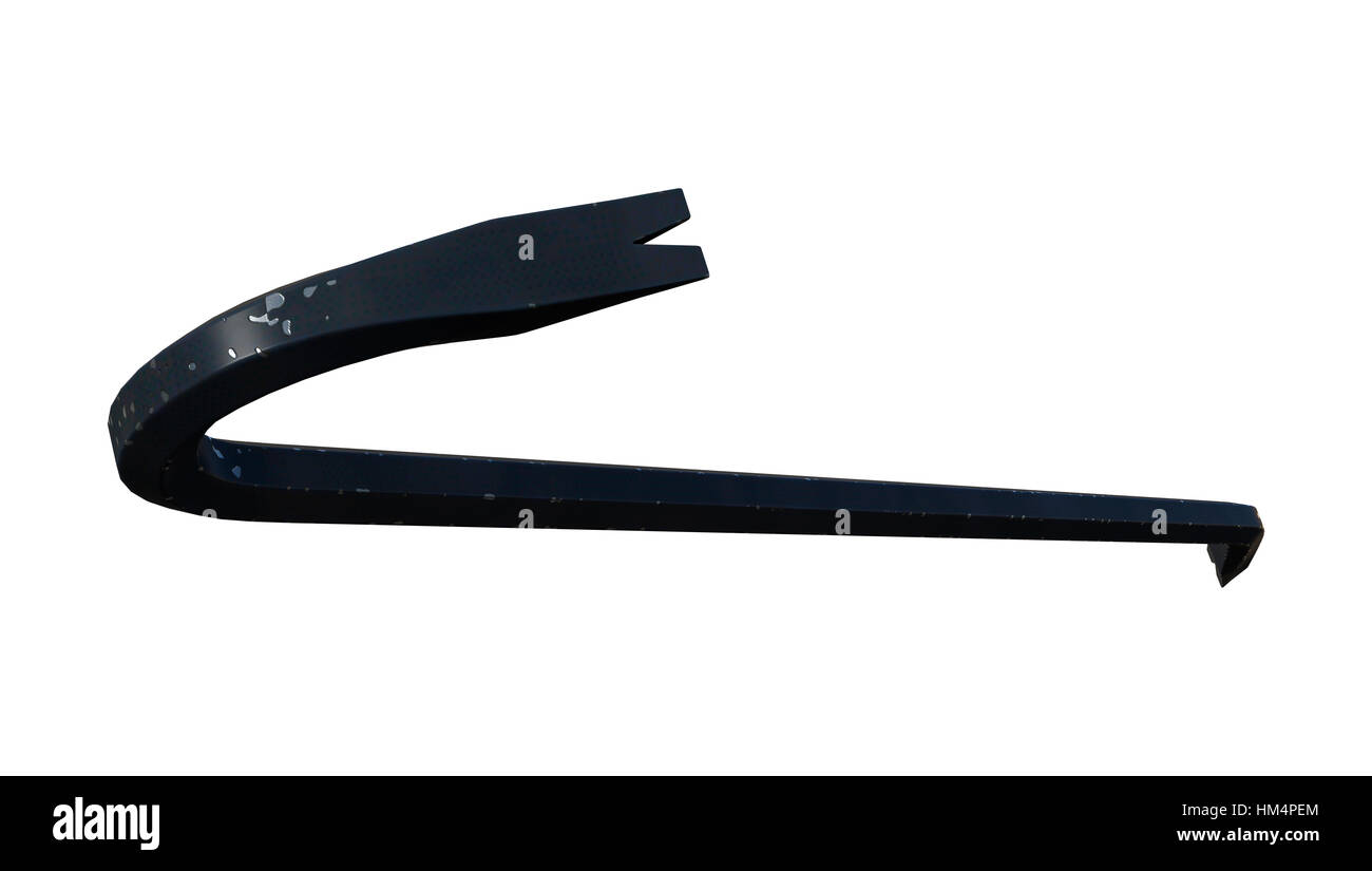 3D rendering of a black crowbar isolated on white background Stock ...