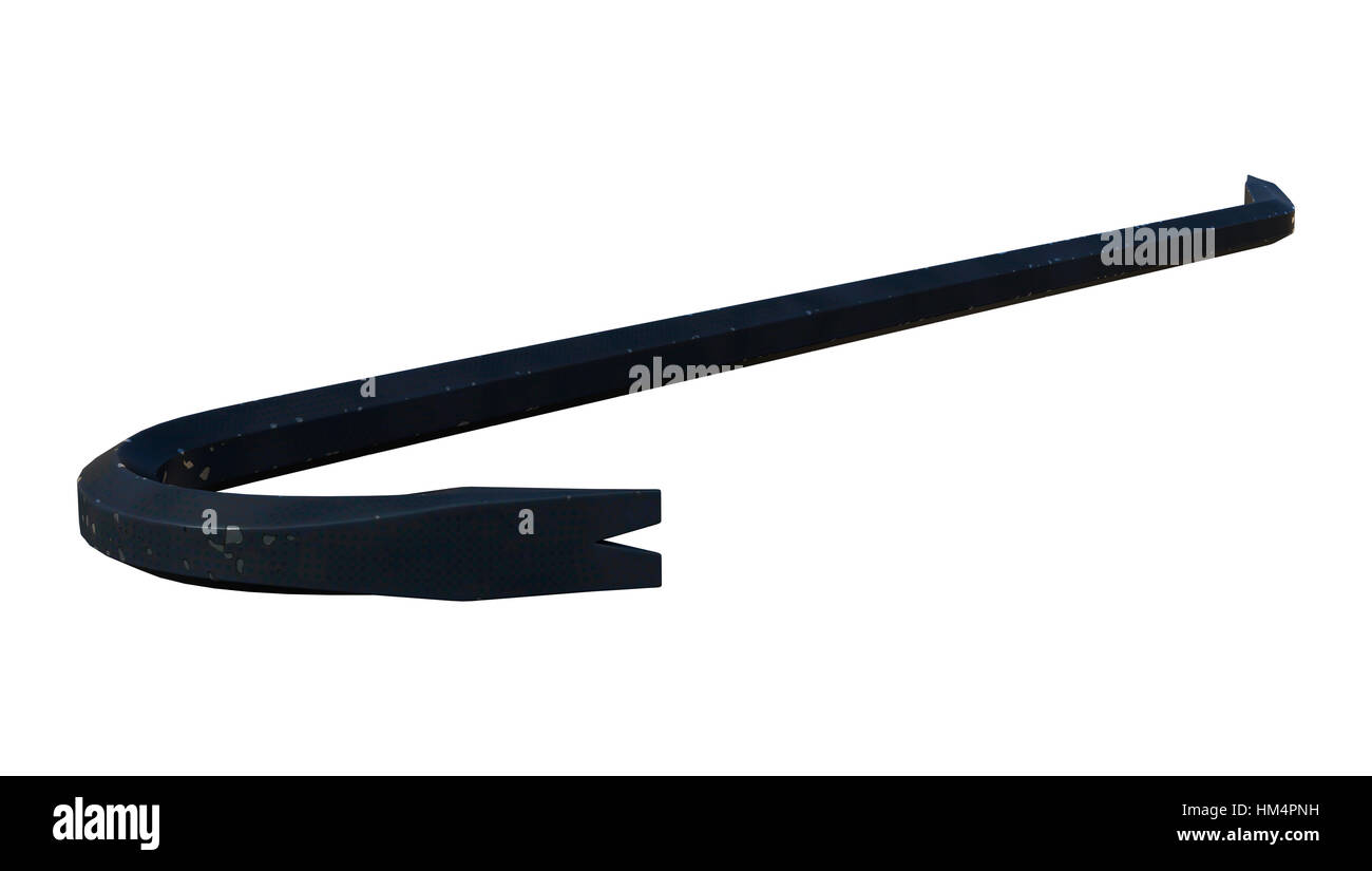 3D rendering of a black crowbar isolated on white background Stock ...