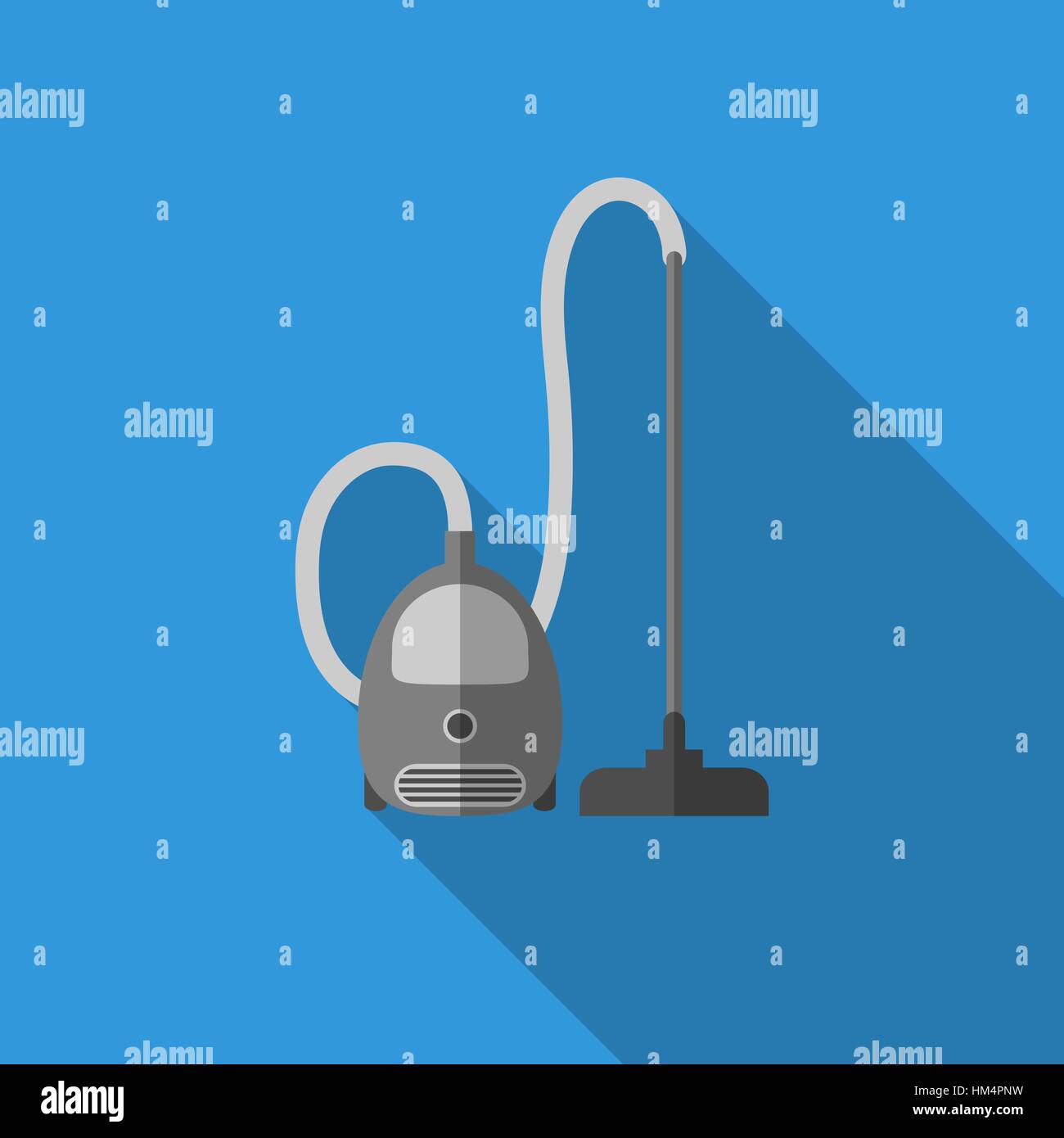 Vector illustration of a modern vacuum cleaner. Flat design icon with a ...