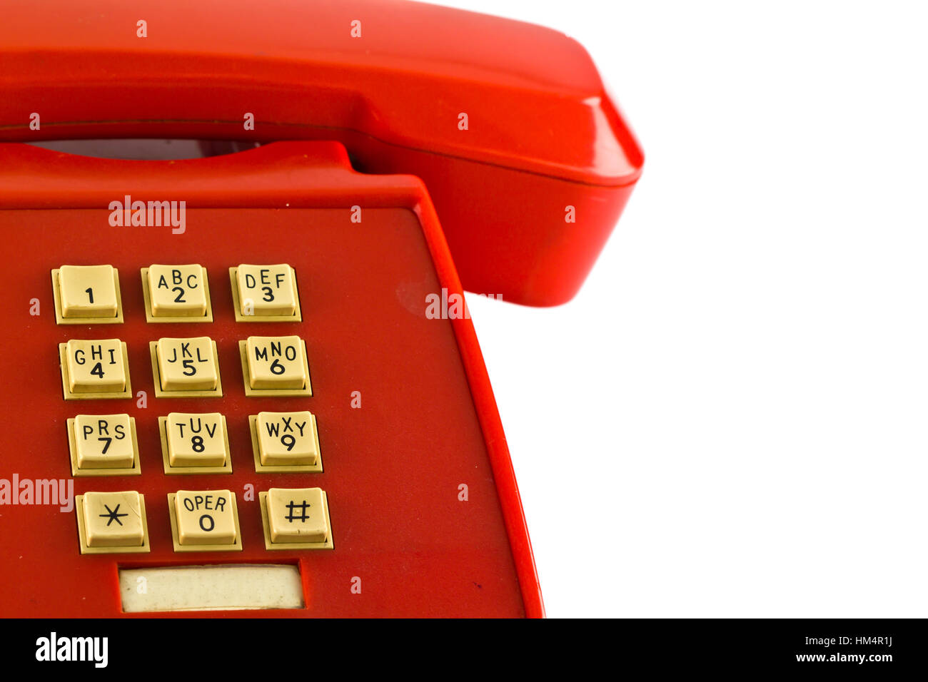 Old red phone isolated on white background Stock Photo - Alamy