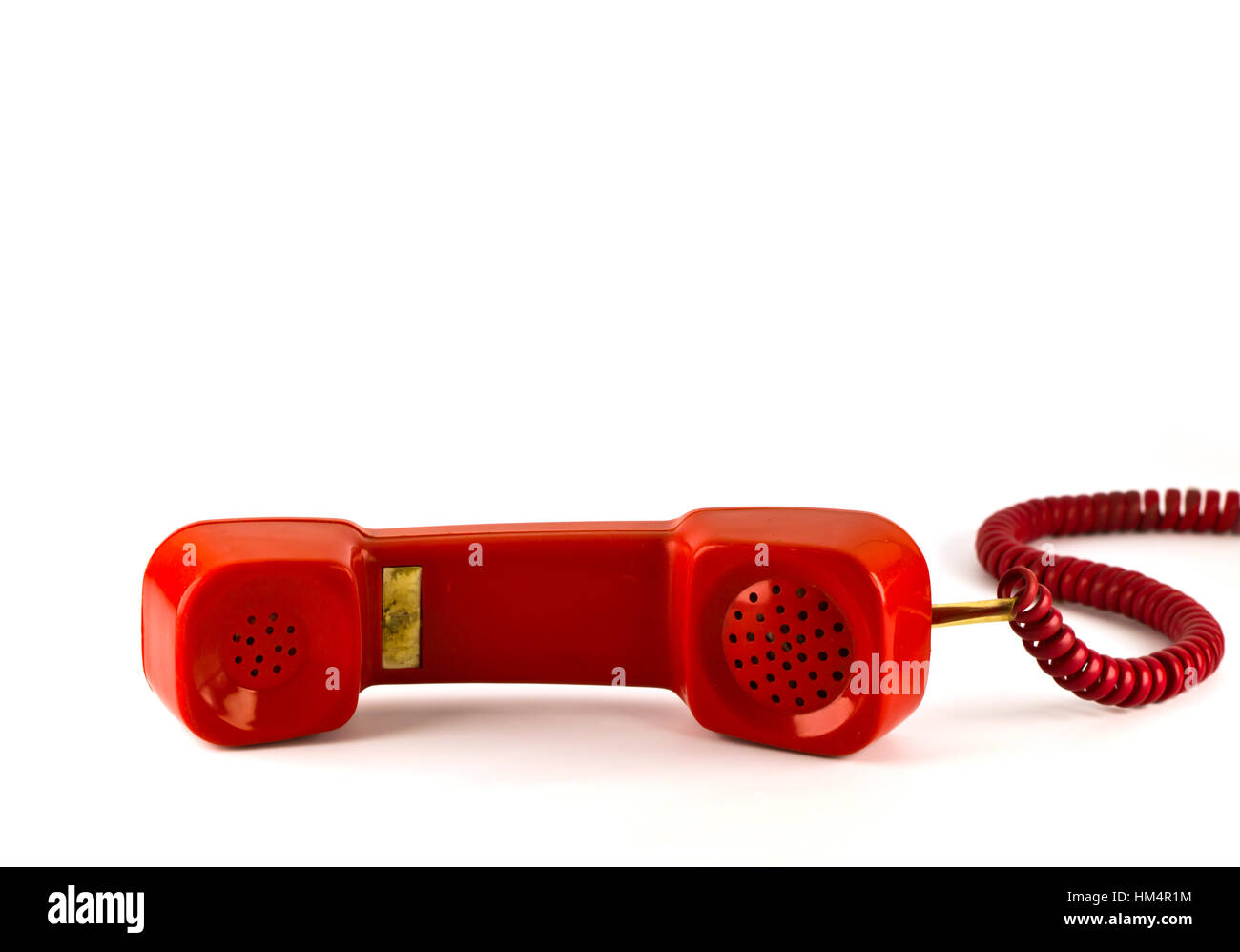 Old red phone isolated on white background Stock Photo - Alamy
