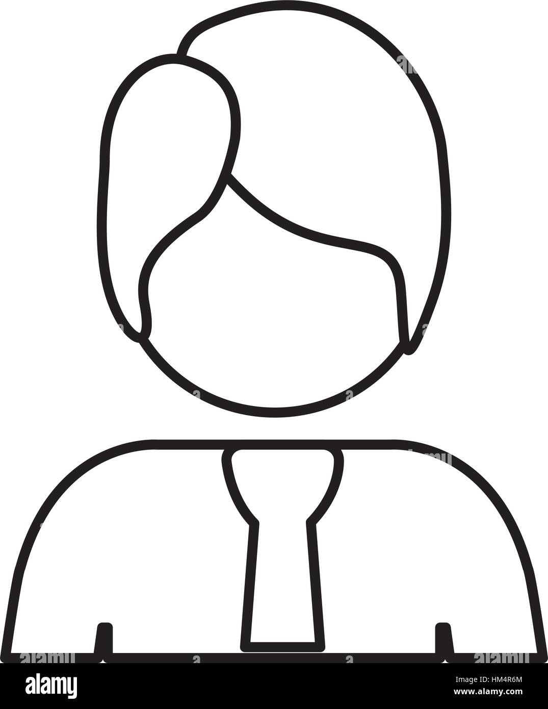 contour half body man with suit vector illustration Stock Vector Image ...