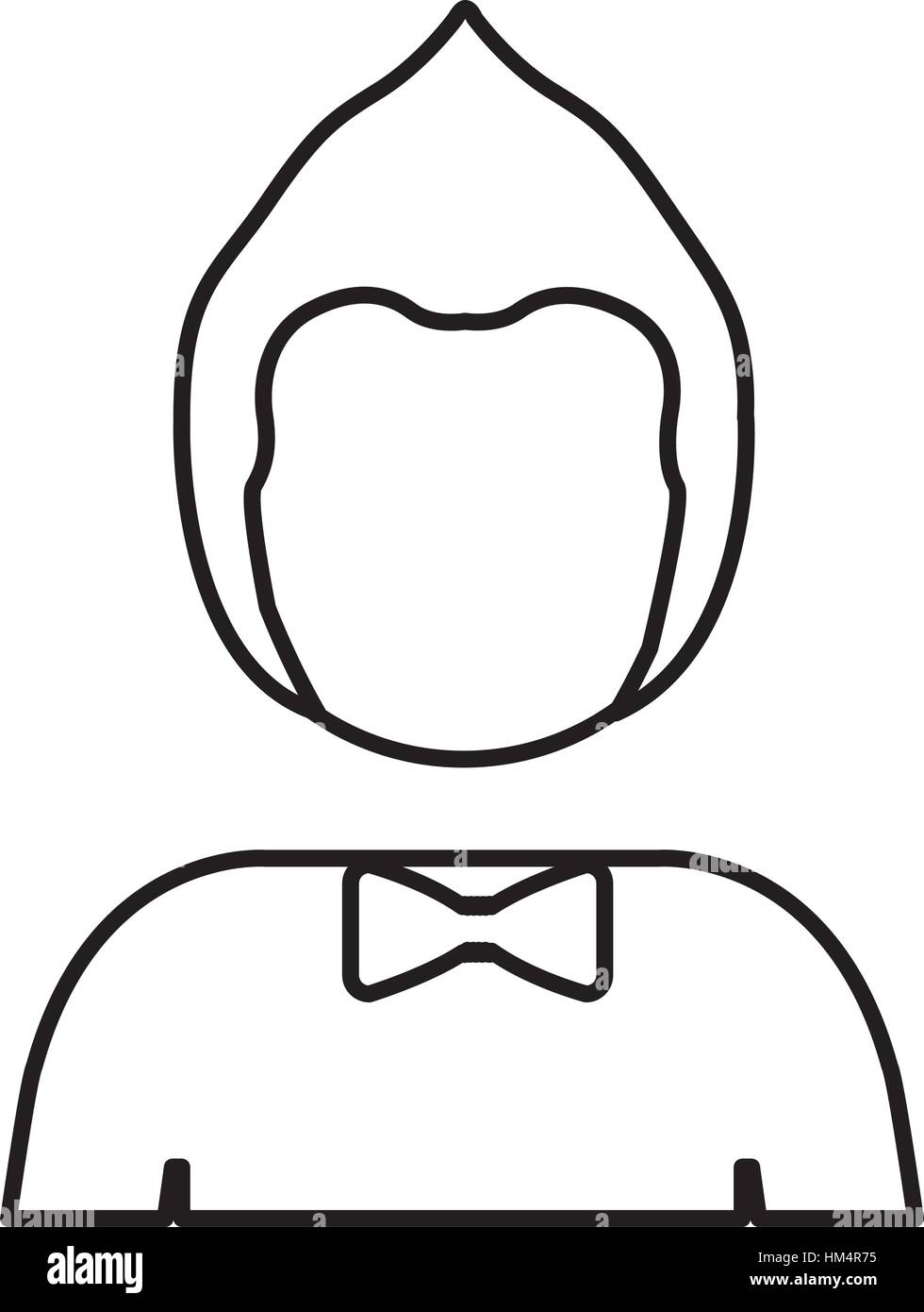 silhouette half body man with hairstyle vector illustration Stock ...