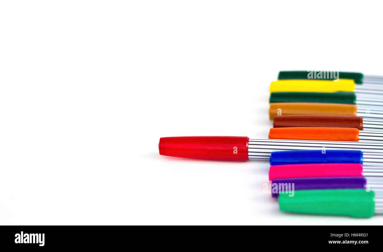 Set of magic color pens of different colors and text- back to school ...