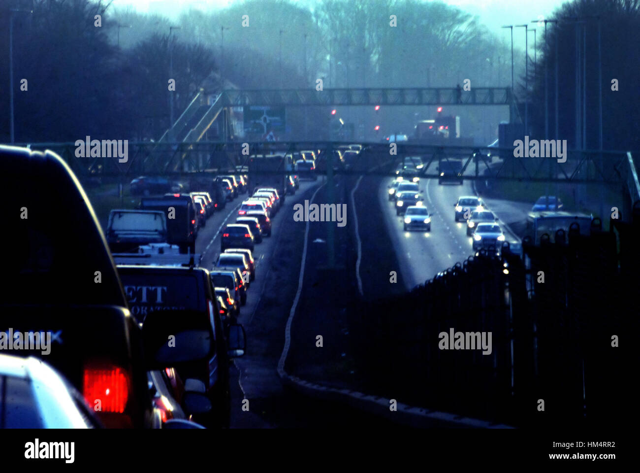 Rush hour traffic on the A69 / West Road, Newcastle Stock Photo - Alamy