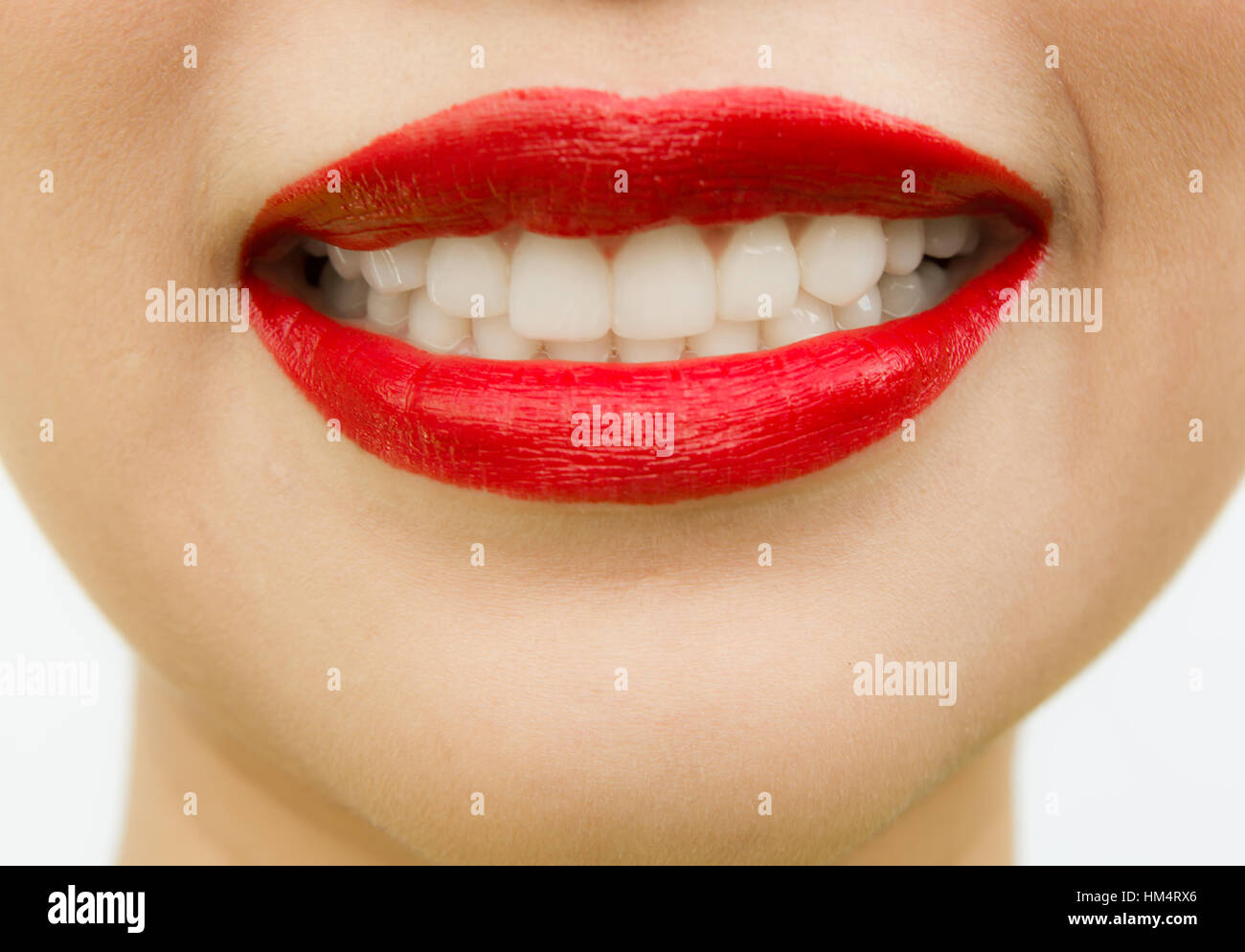 Beautiful young woman teeth. Isolated over white background Stock Photo ...