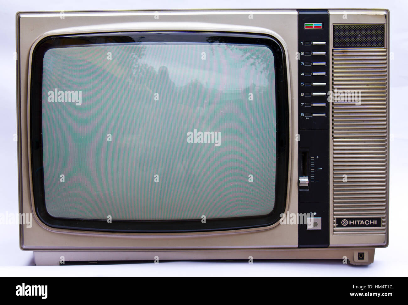 Old vintage TV isolated on white background Stock Photo - Alamy