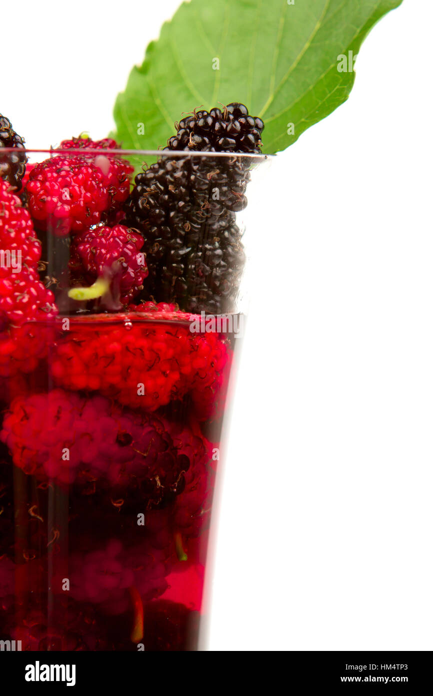 Mulberry juice in the glass Stock Photo - Alamy